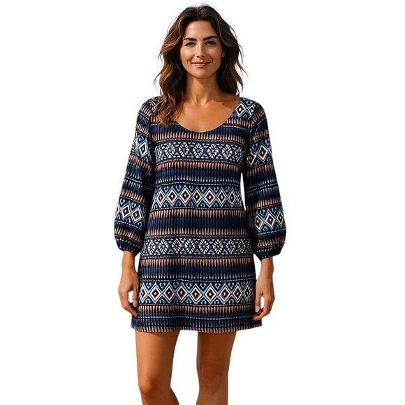 Ing | Dresses | Long Sleeve Tribal Print Dress | Poshmark